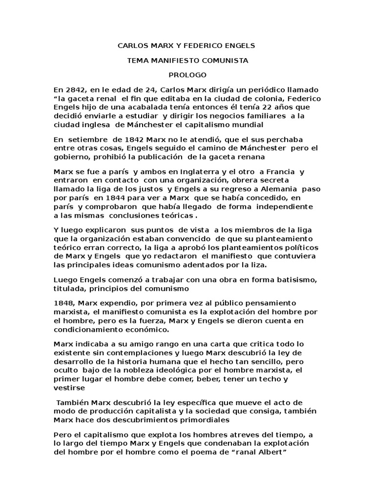 Vida y obra de Marx y Engels | PDF | Friedrich Engels | Karl Marx