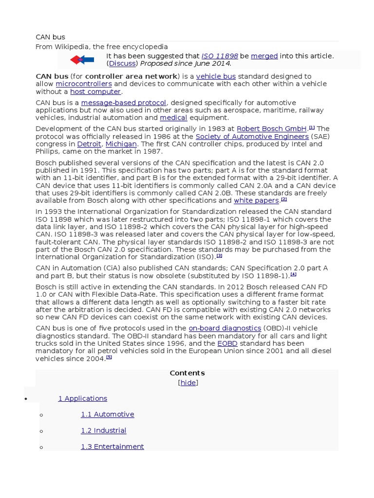 Can Bus Pdf Telecommunications Computer Engineering