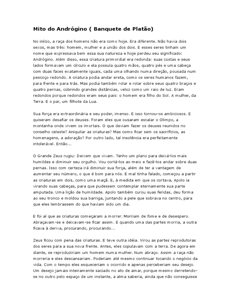Mito Do Andrógino | PDF | Mitologia grega | Apolo