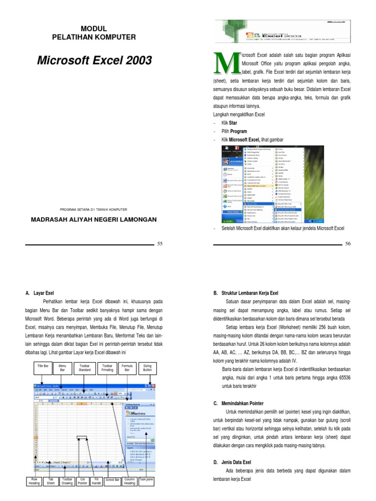 MODUL Microsoft Excel 2003 | PDF