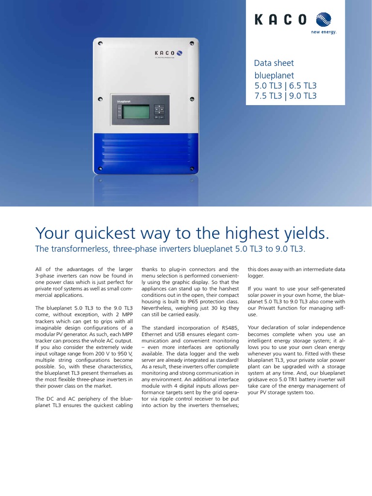 KACO 3 Phase | PDF | Power Inverter | Alternating Current