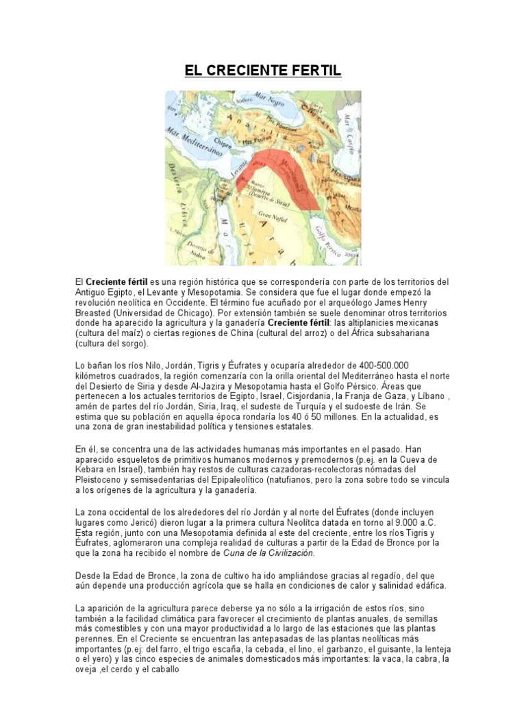 El Creciente Fertil | PDF | Media Luna Fértil | Agricultura