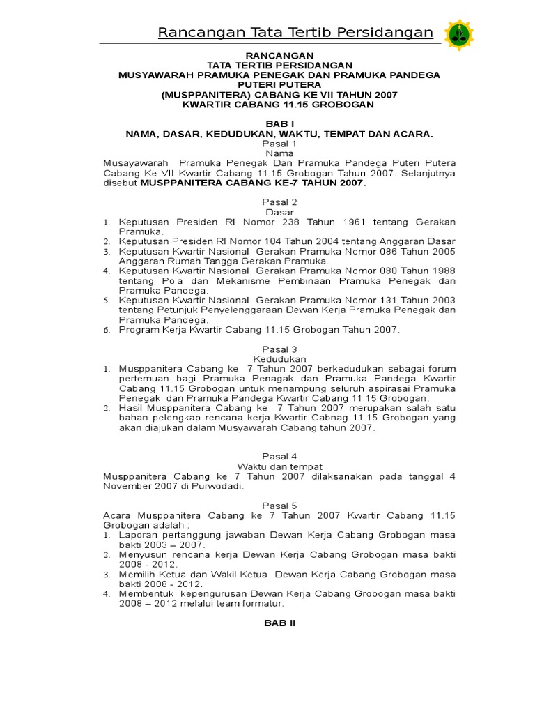 RANCANGAN Tata Tertib | PDF