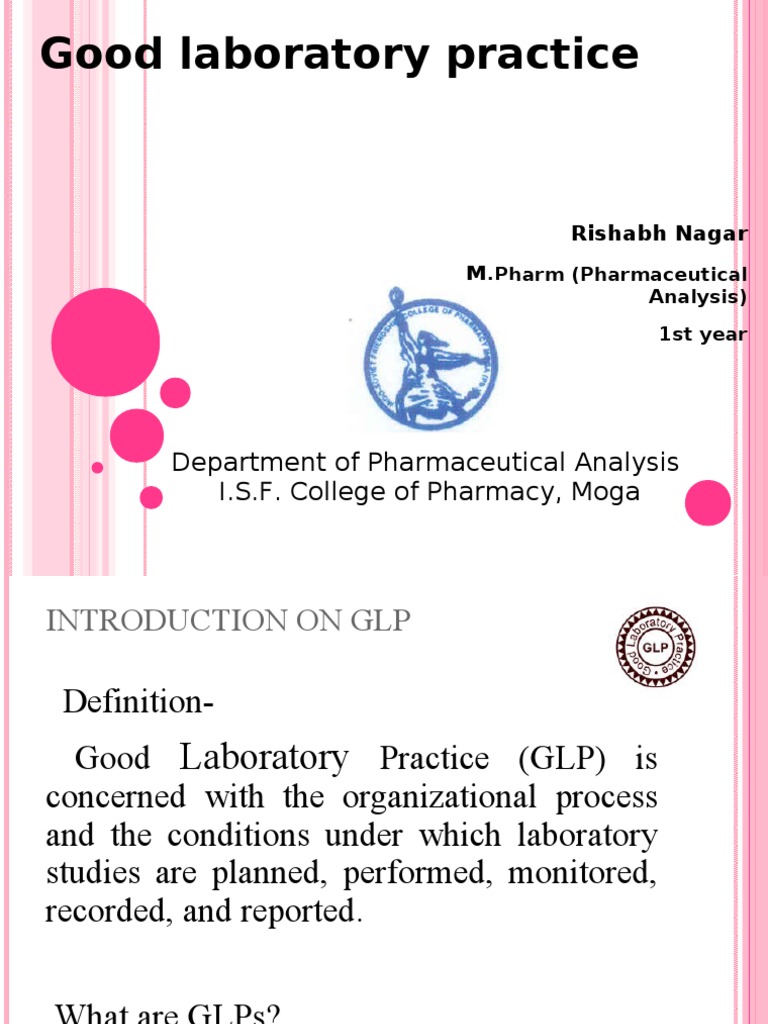Good Laboratory Practice | PDF | Chemicals | Science