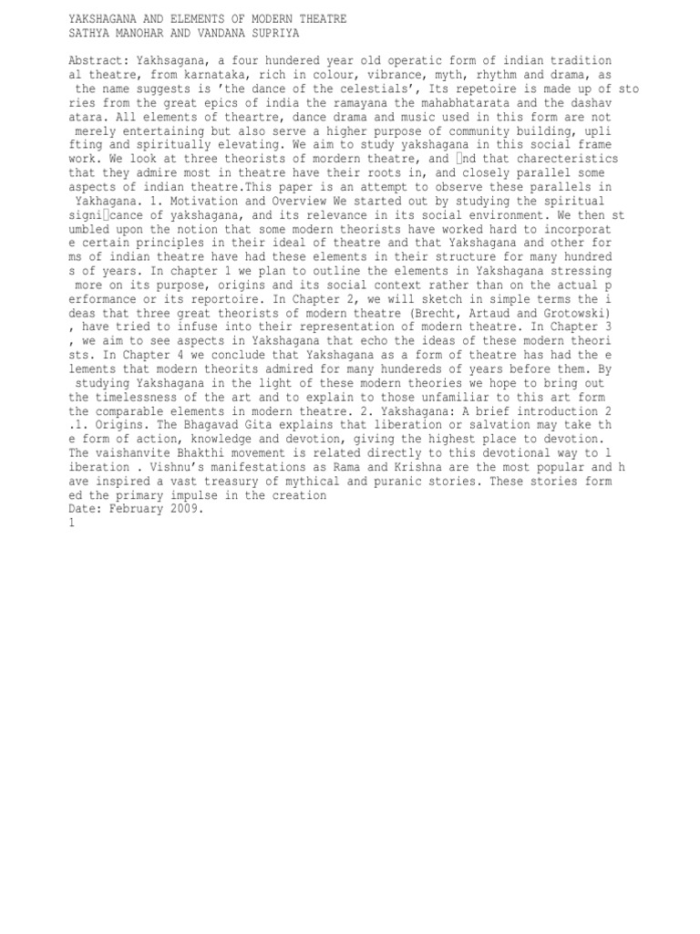 Manhoar, Sathya & Supriya, Vandana - Yakshagana and Modern Theatre ...