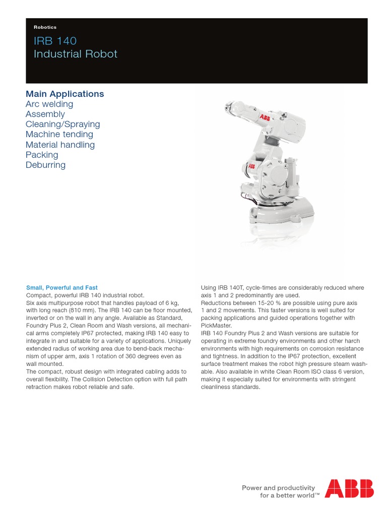 ABB-IRB 140 - en | PDF | Robot | Robotics