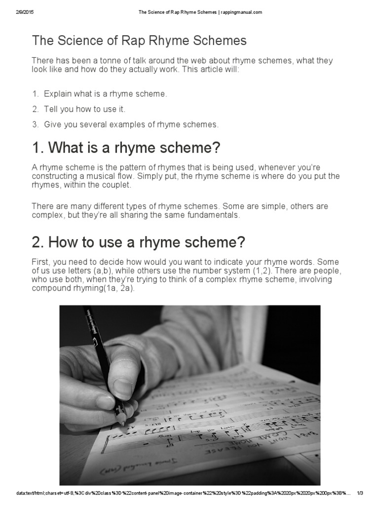The Science of Rap Rhyme Schemes - Rappingmanual | PDF | Rhyme | Rapping