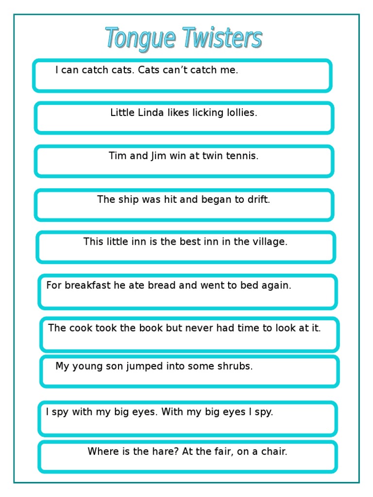 Easy Tongue Twisters | PDF