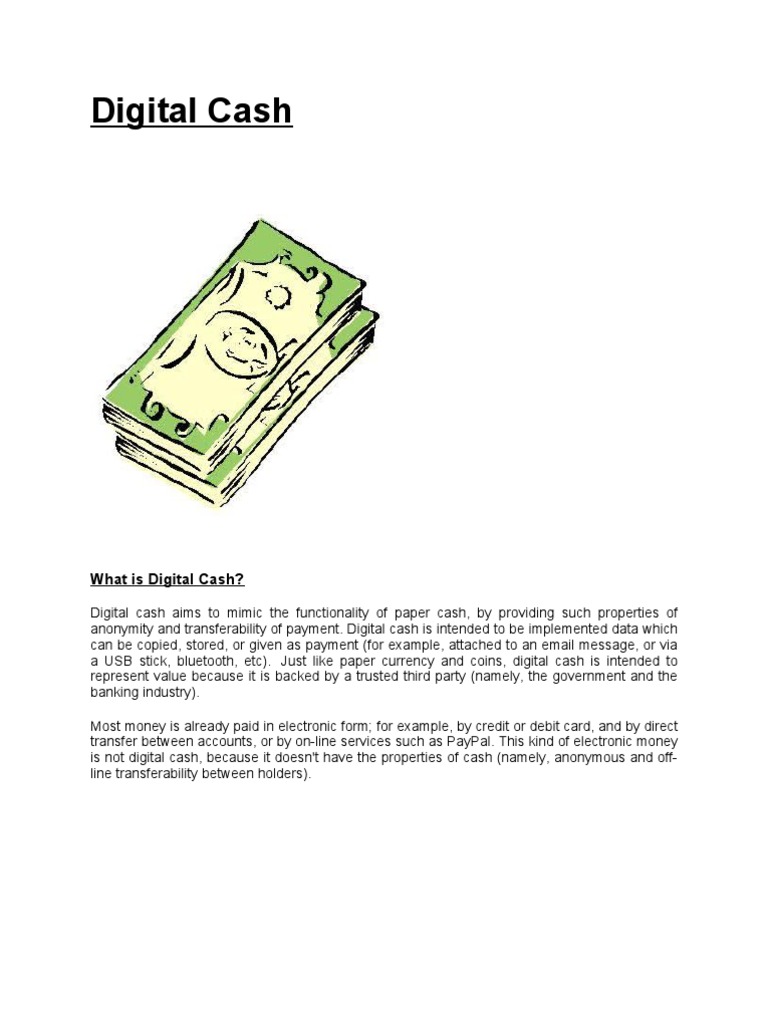 Digital Cash (Anonymous Online Payment Scheme) | PDF | Payments | Pay Pal