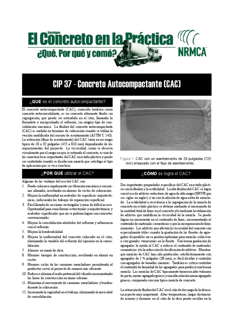 Concreto Autocompactable | PDF