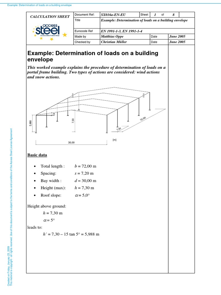 02a - Example Determination of Loads On A Building Envelope | PDF ...