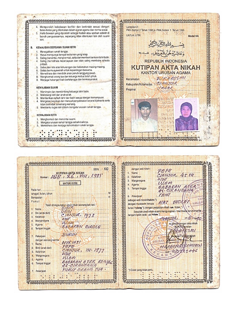 Akta Nikah Sidik | PDF