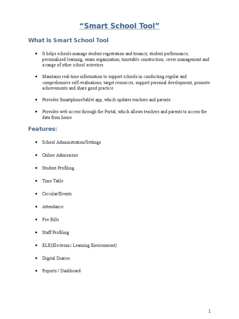 Smart School Management System Overview | PDF | Internet | Mobile App