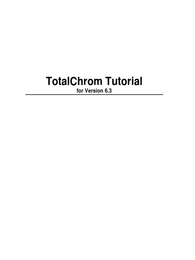 Total Chrom Tutorial | PDF | Computer File | Software