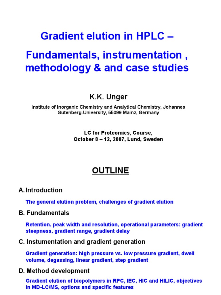 Gradient Elution Techniques in HPLC | PDF | Elution | High Performance ...
