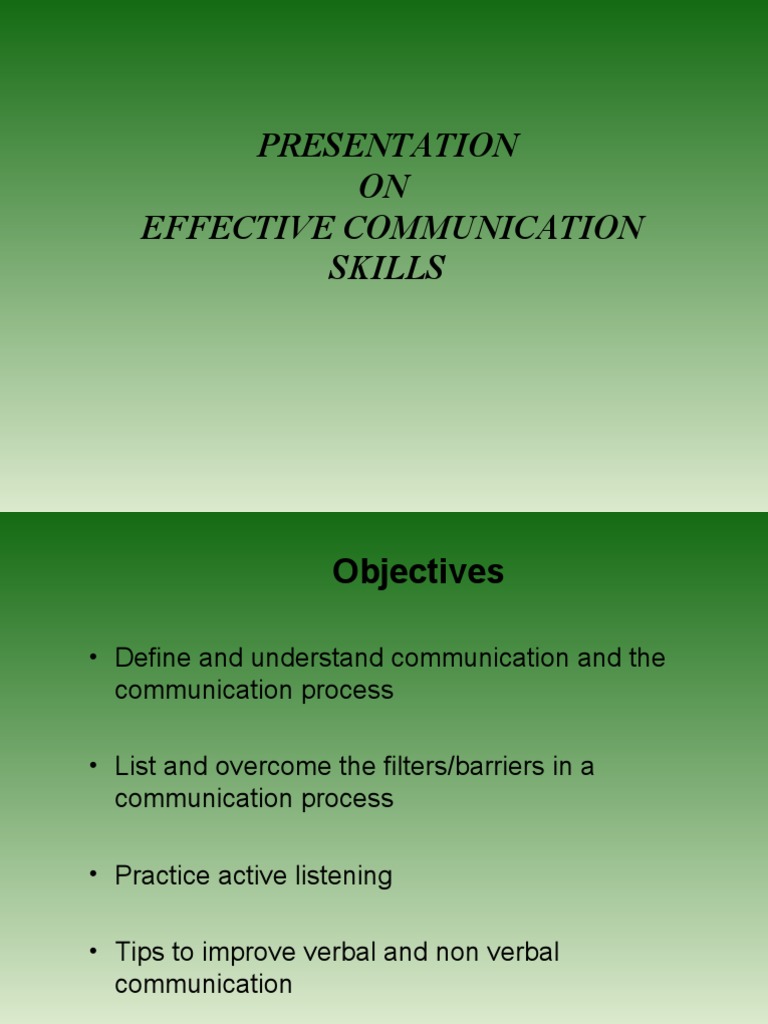 Presentation On Effective Communication Skills Pdf Hierarchy