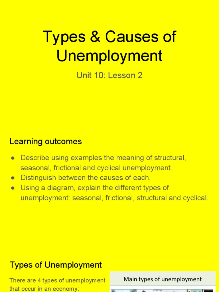 Unit 10 - Lesson 2 Types of Unemployment | PDF | Unemployment | Social ...