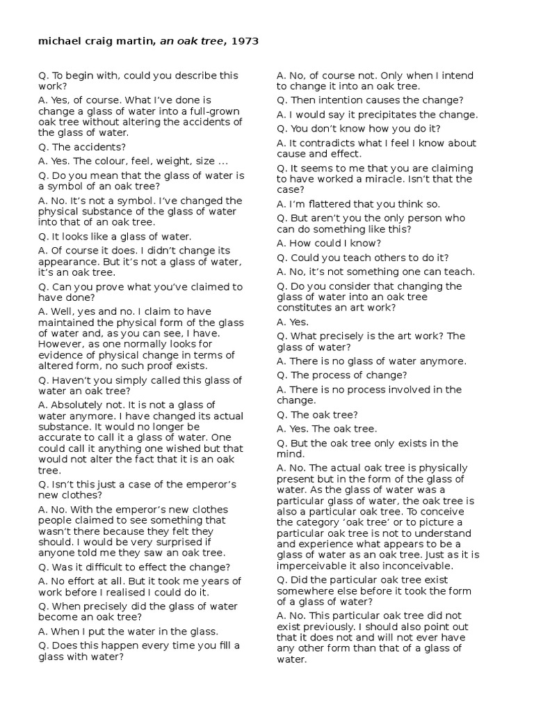 Michael Craig Martin, An Oak Tree, 1973 (Texto Pt) | Trees | Plant Life ...