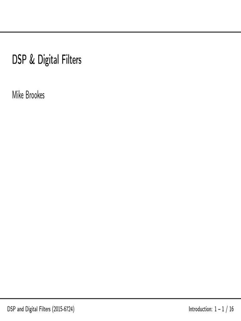DSP & Digital Filters | Download Free PDF | Discrete Fourier Transform ...