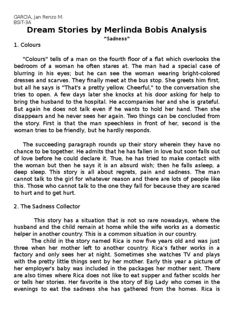 Dream Stories by Merlinda Bobis Analysis