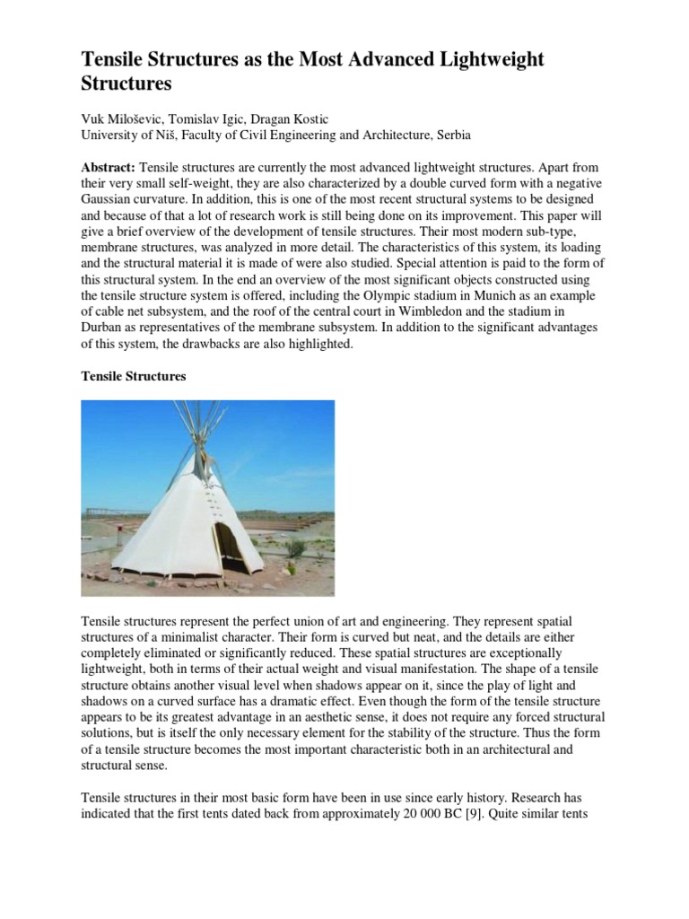 Tensile Structures As The Most Advanced Lightweight Structures Master Builder August 2015 | PDF ...