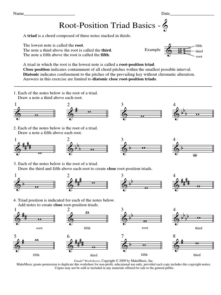 Root-Position Triad Basics | PDF