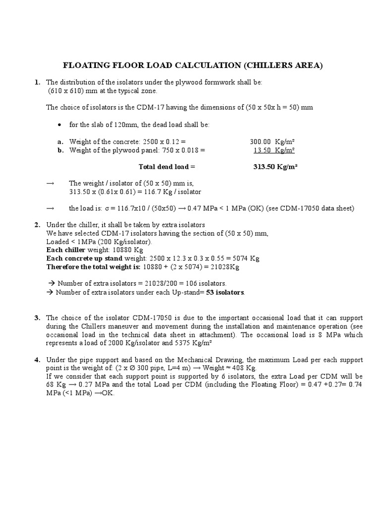 Chiller Load and Isolator Calculation | PDF