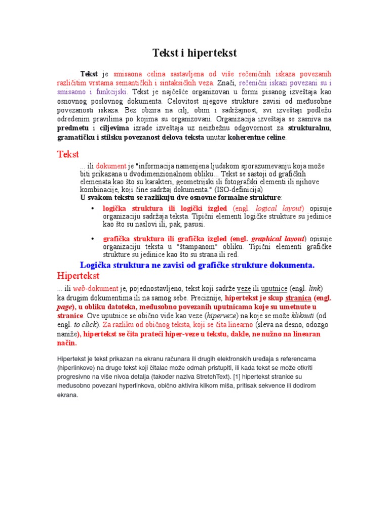 Tekst I Hipertekst | PDF