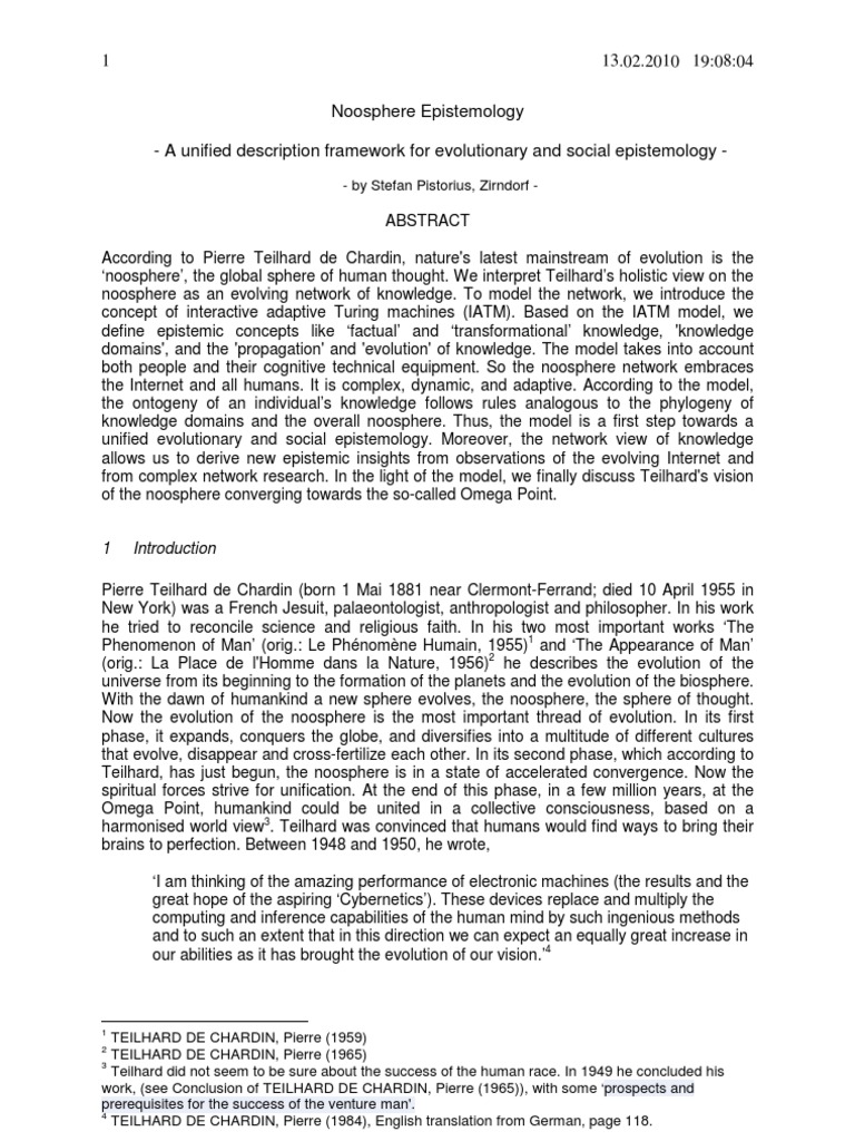 The Evolution of The Noosphere | PDF | Epistemology | Algorithms