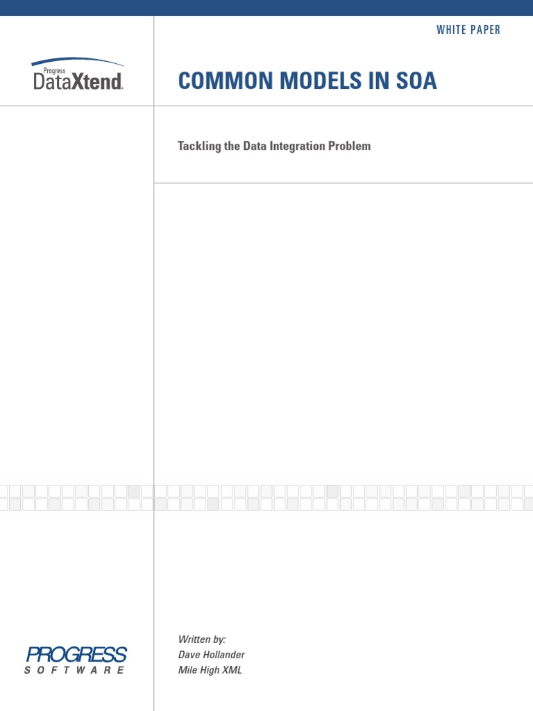 Common Models In Soa Pdf Service Oriented Architecture Xml Schema