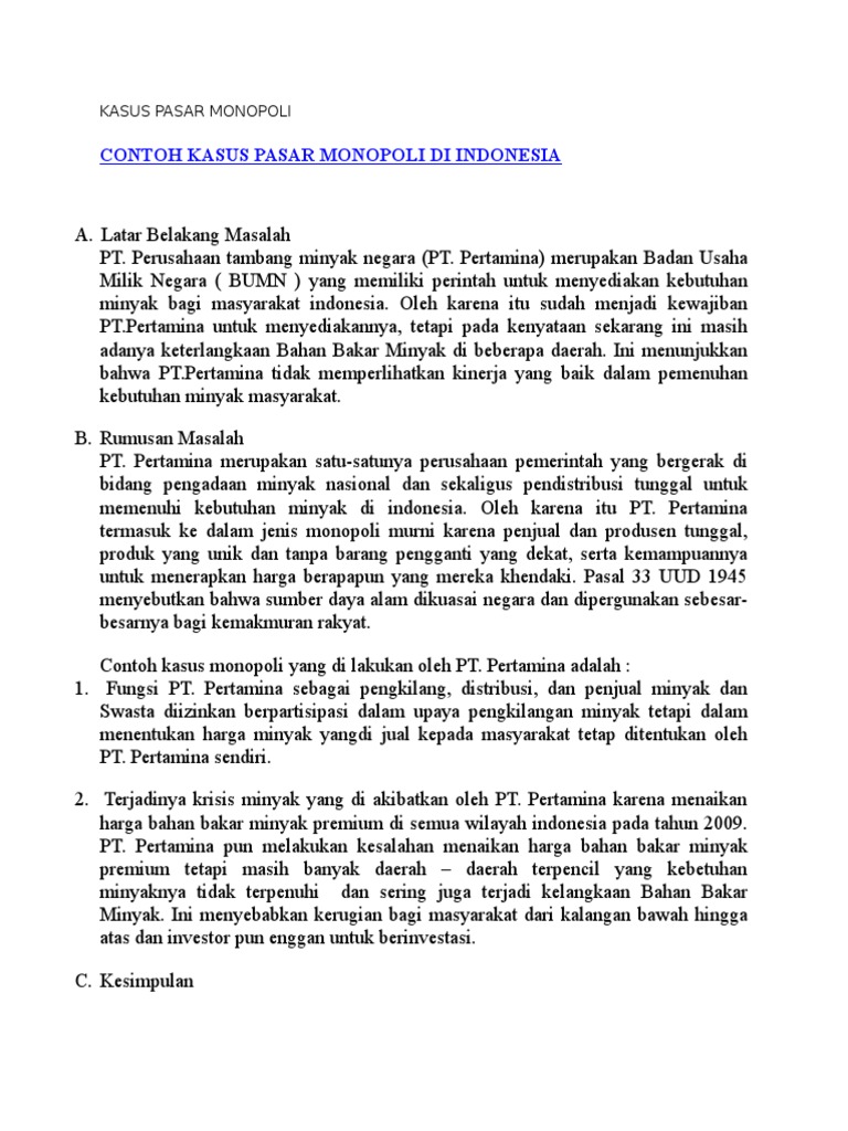 Kasus Pasar Input Dan Output | PDF | Bisnis | Pengelolaan Keuangan & Uang