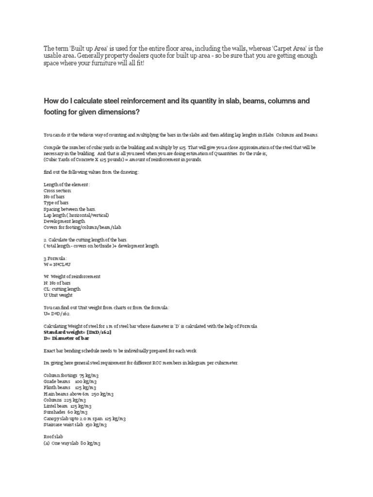 How Do I Calculate Steel Reinforcement and Its Quantity in Slab, Beams ...