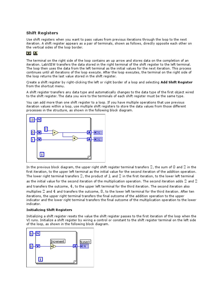 Shift Registers LabView | Control Flow | Feedback