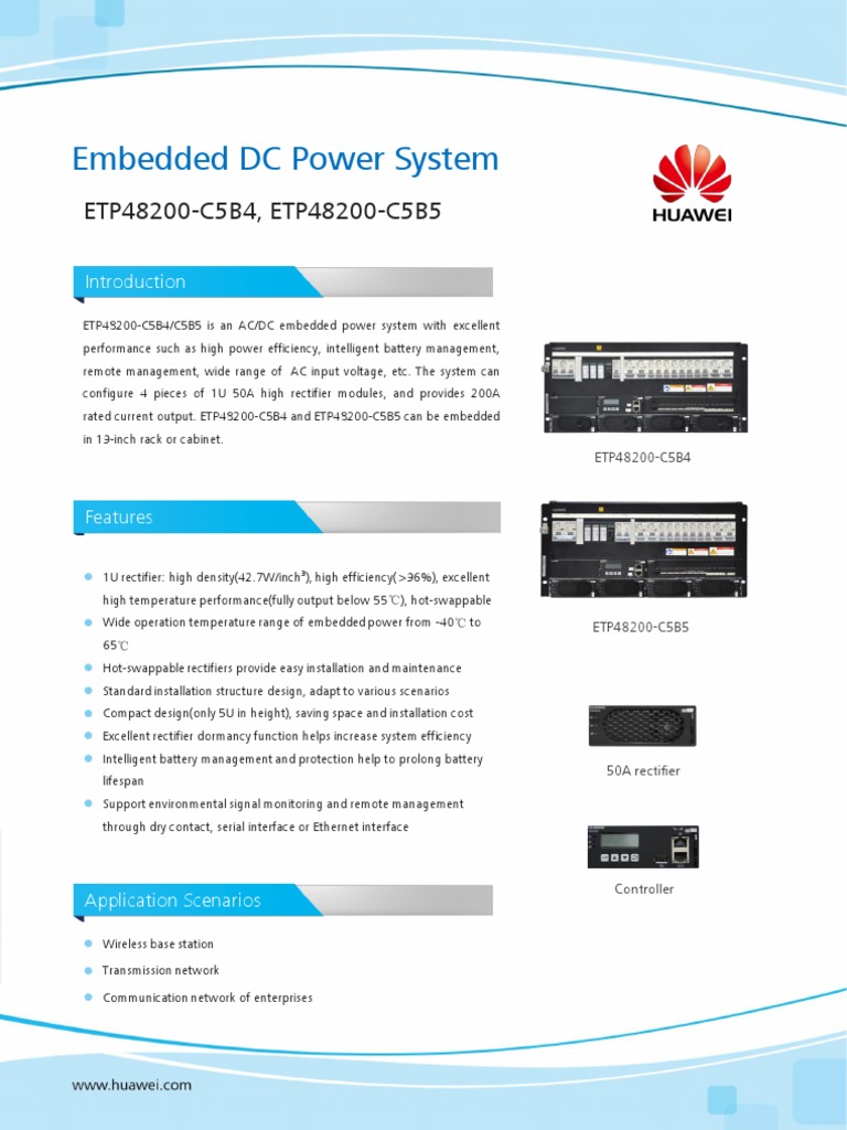 HUAWEI Embedded Power System ETP48200-C5B4&C5B5 DataSheet | PDF | Rectifier | Electric Power System