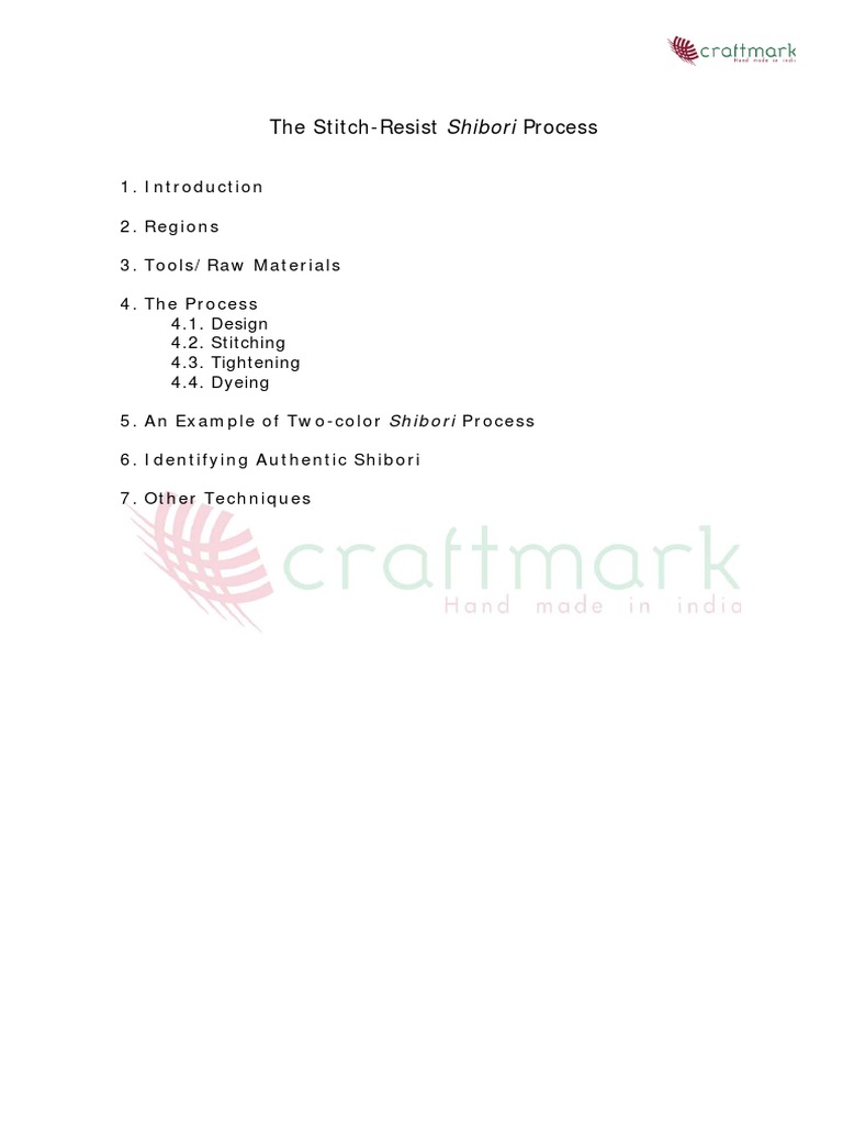 Stitch-Resist Shibori Guide | PDF | Textiles | Dyeing