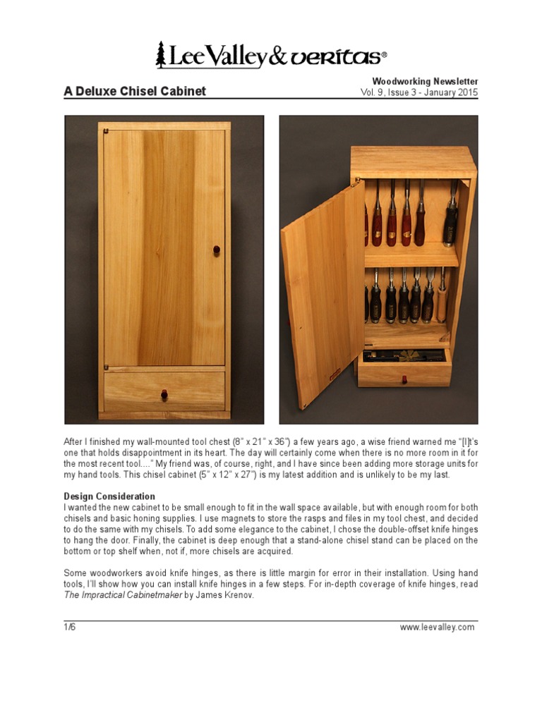Lee Valley - A Deluxe Chisel Cabinet | PDF | Cabinetry | Door