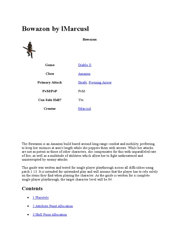 Bowazon by Lmarcusl | PDF | Bow And Arrow | Leisure