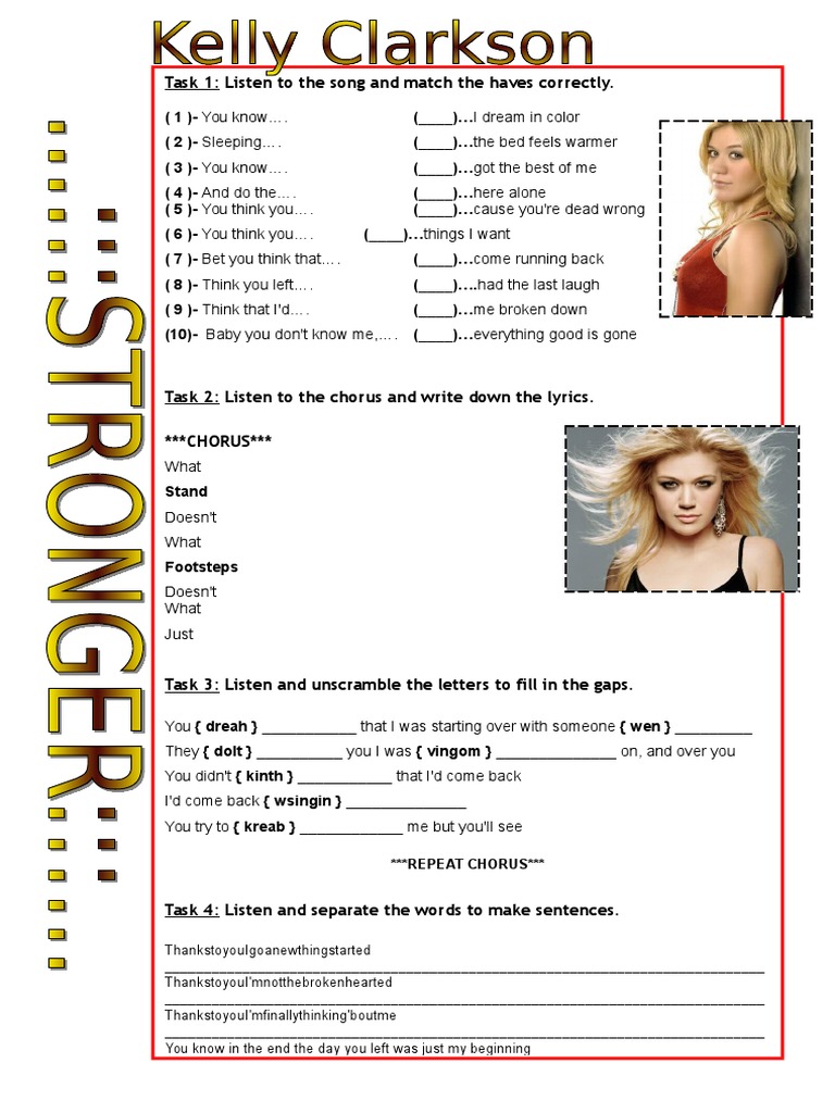 Stronger by Kelly Clarkson | PDF | Songs