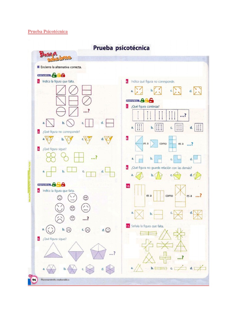 Ejercicios Razonamiento Abstracto Enes Snna | PDF | Vídeo | Enseñanza ...