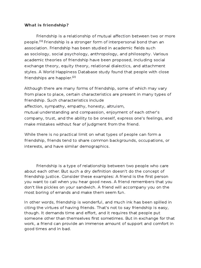 What Is Friendship | PDF | Friendship | Behavioural Sciences