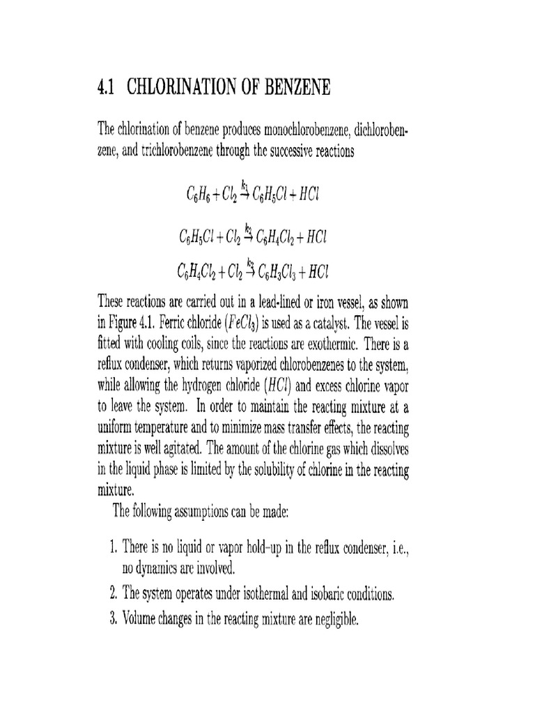 Chlorination of Benzene | PDF