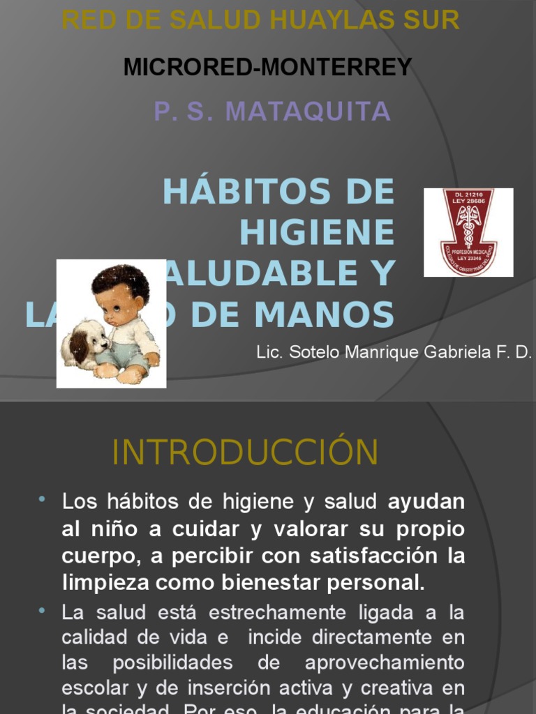 Hábitos de Higiene Saludable y Lavado de Manos | PDF | Lavado de manos ...