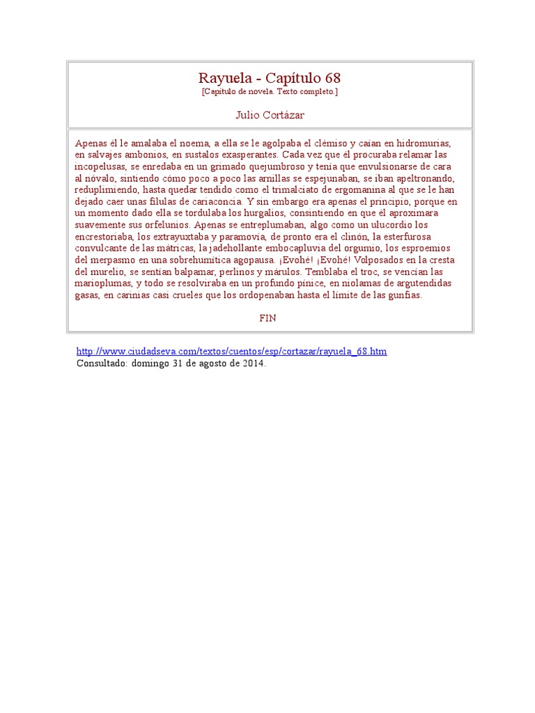 Rayuela-Capítulo 68 | PDF