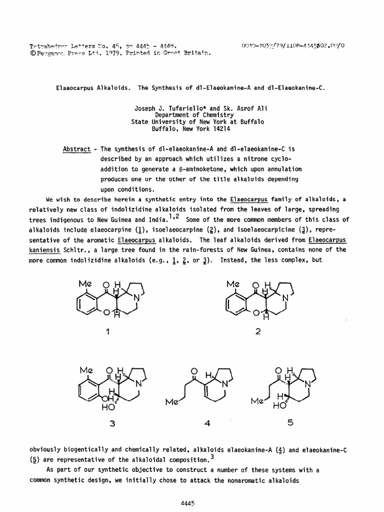 Tetrahedron Letters Volume 20 Issue 46 1979 (Doi 10.1016/s0040-4039 (01) 86614-4) Joseph J ...