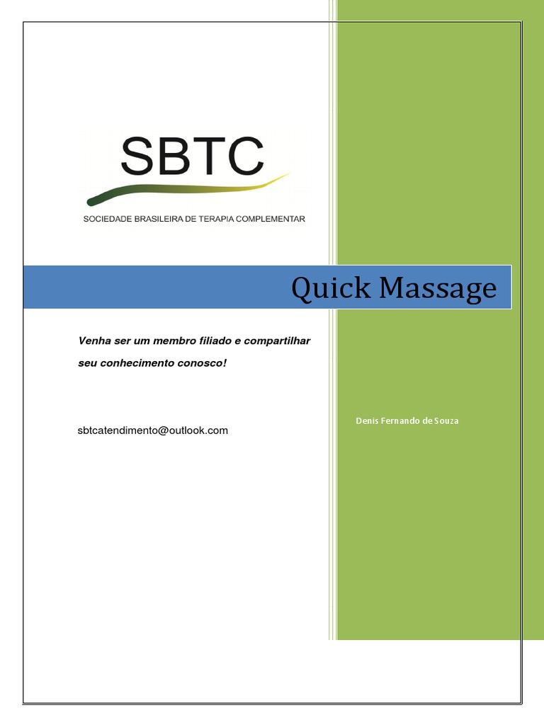 Apostila Quick Massage SBTC | PDF | Coluna vertebral | Músculo