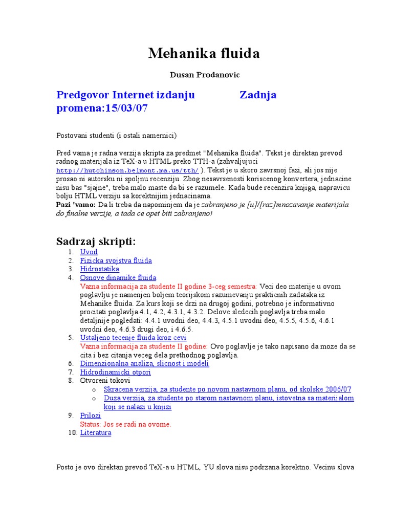 Mehanika Fluida | PDF