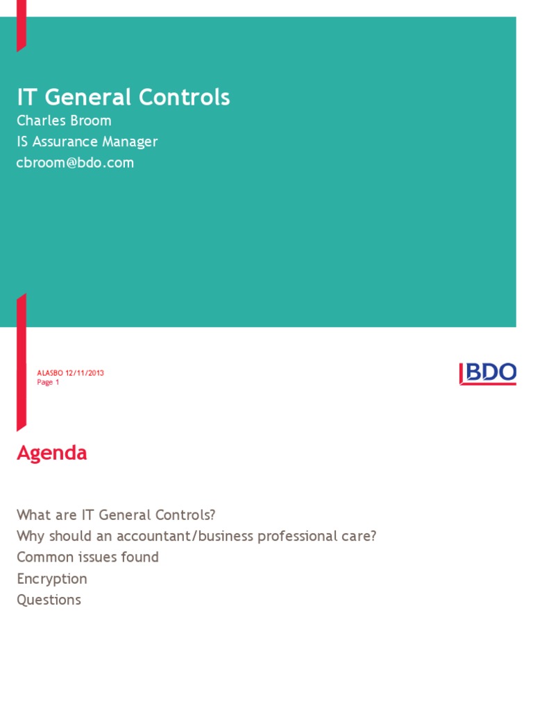 IT General Controls | Sarbanes–Oxley Act | Audit