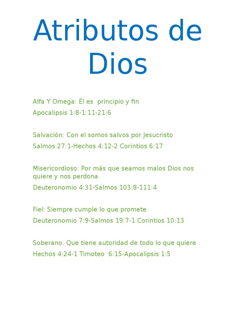Atributos de Dios | PDF | Moisés | Libro de revelación