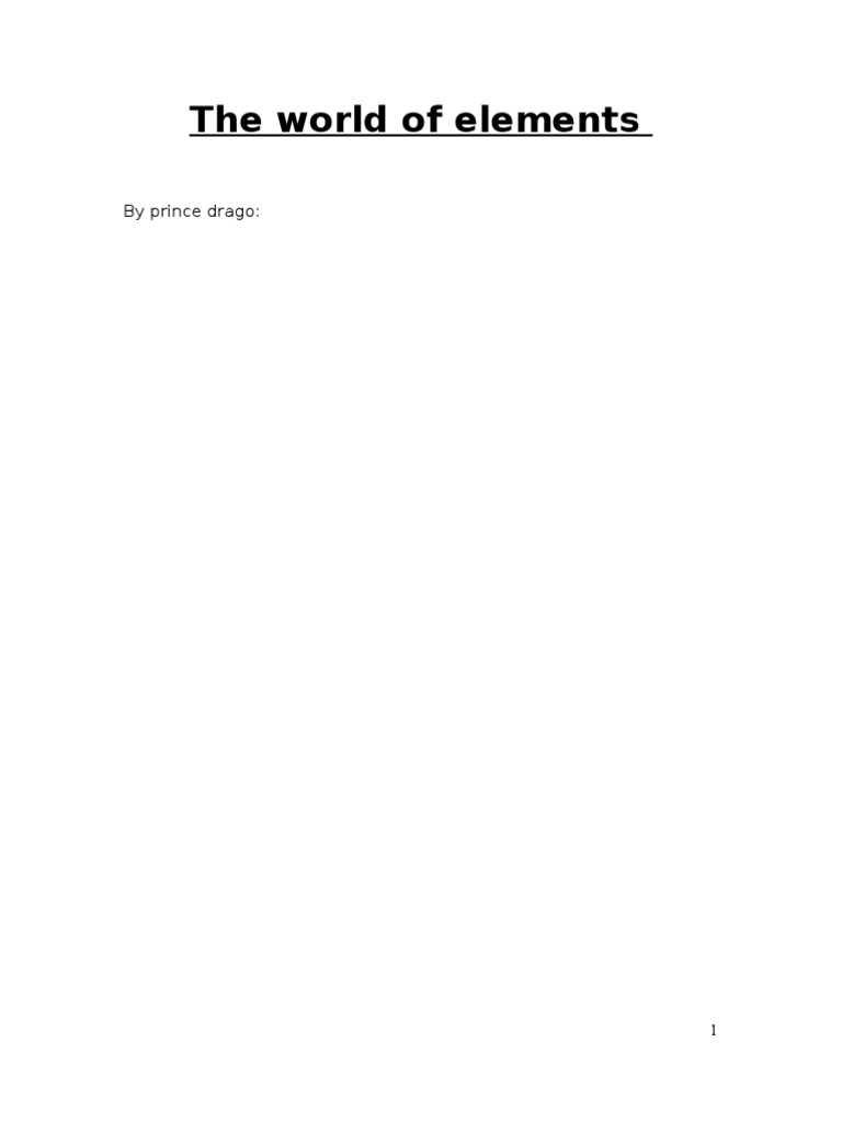 The World of Elements - Doc555 | PDF | Dragon | Nature