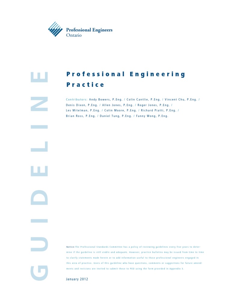 Professional Engineering Practice Guideline | Download Free PDF ...